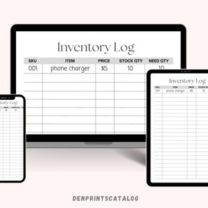 Printable Inventory Log Management Form Inventory Sheet - Etsy