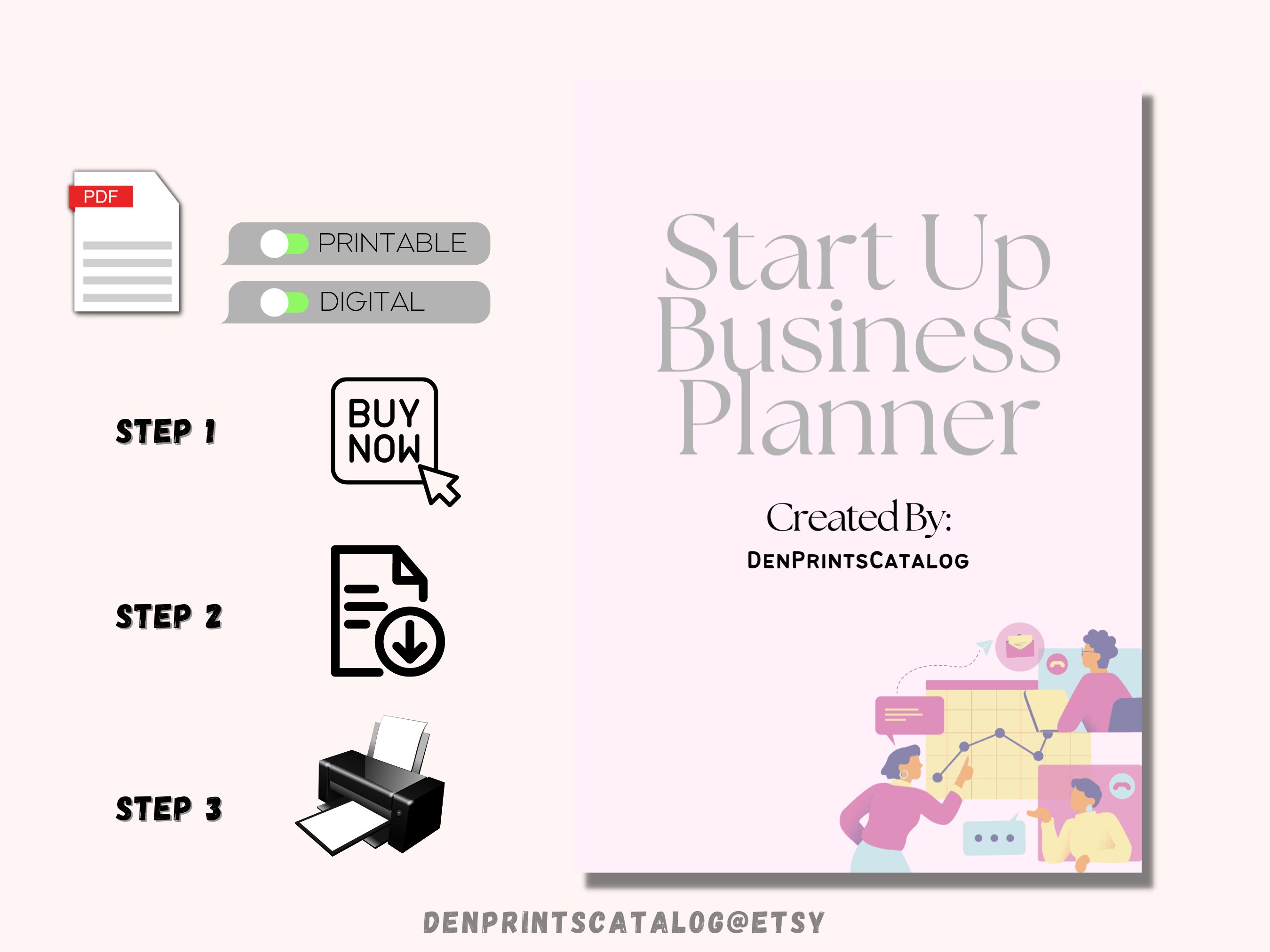 Start up Business Planner, Business Planner Printable, Small Business ...