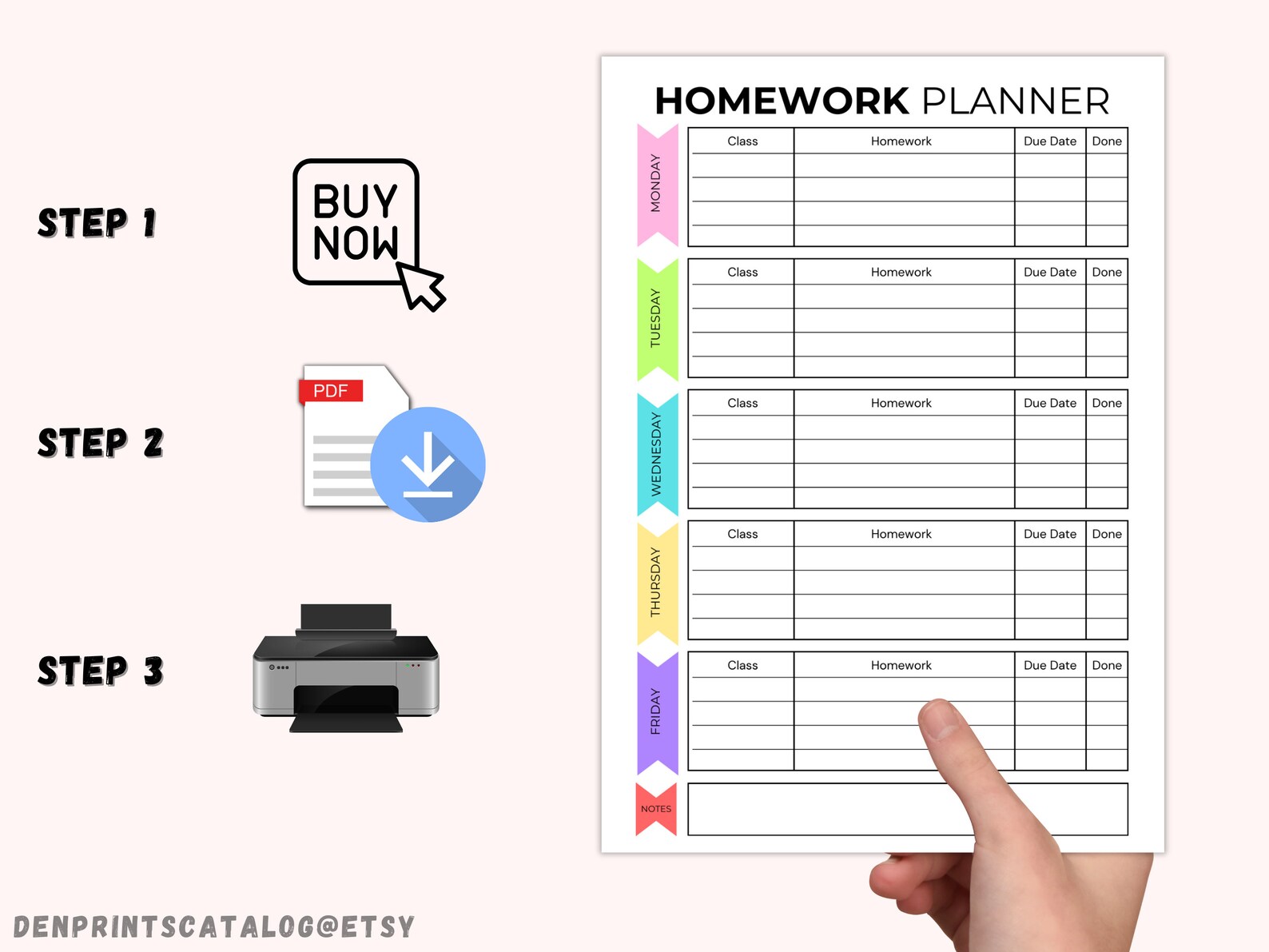 Printable Homework Planner, Homework Chart, Homework Tracker ...