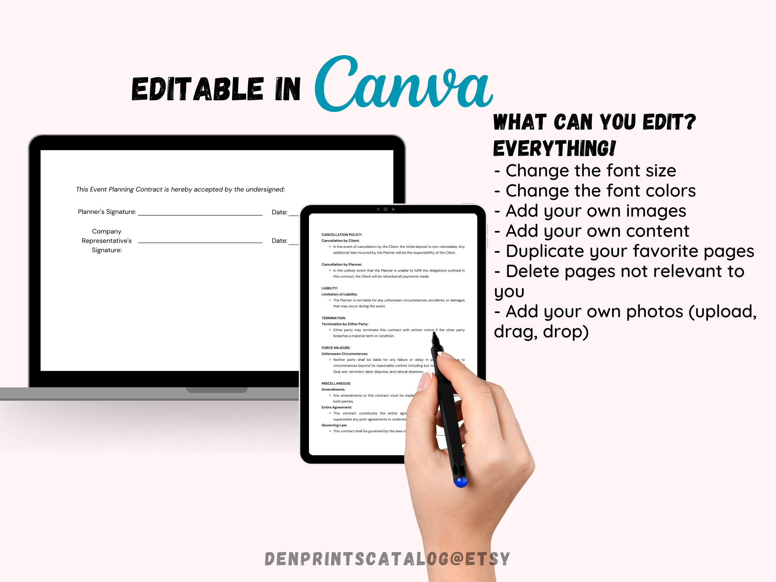 Event Planner Contract Template Editable, Event Planner Client Forms ...