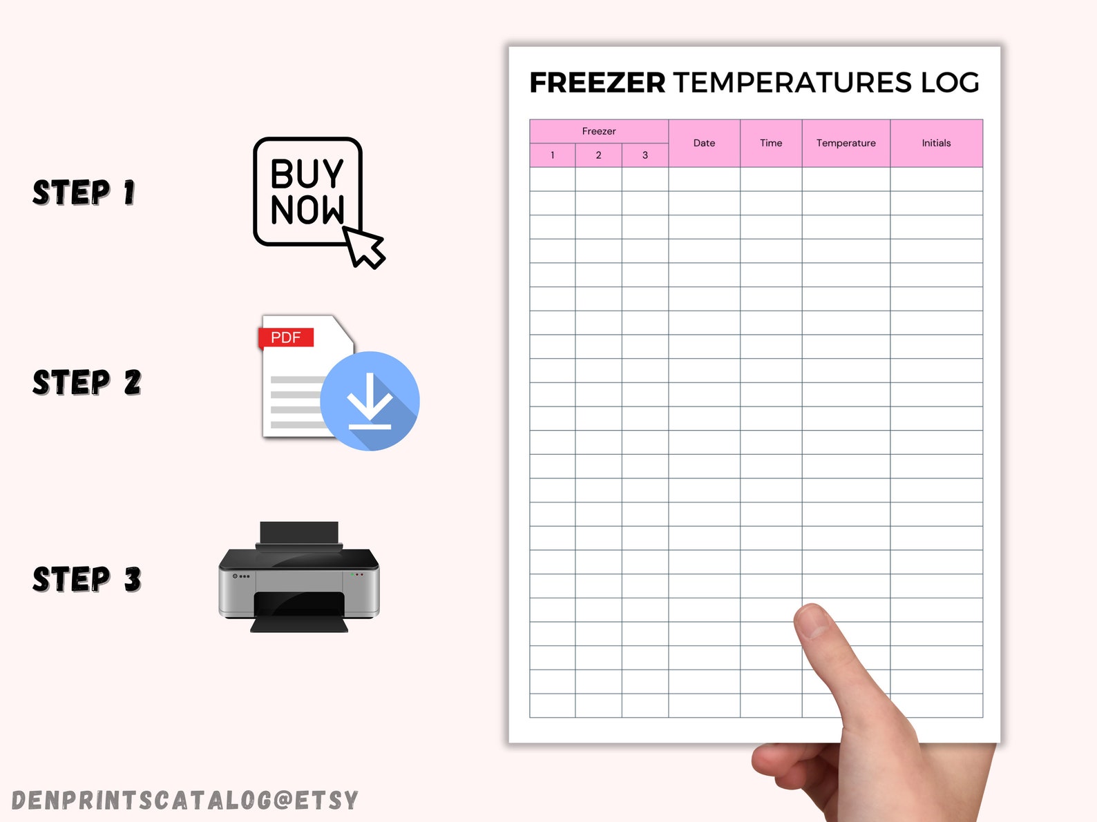 Restaurant Fridge Temperature Log Printable, Commercial Kitchen and Bar ...