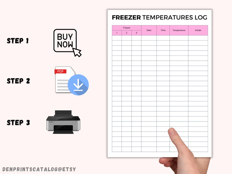 Restaurant Fridge Temperature Log Printable, Commercial Kitchen and Bar ...