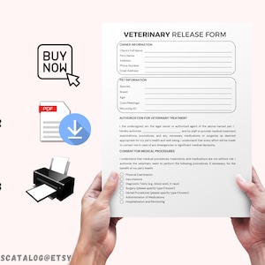 Veterinary Release Form Printable, Veterinary Medical Records Release ...