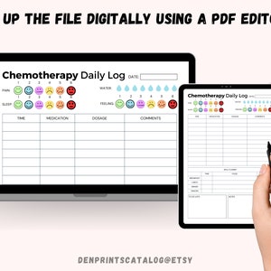 Printable Chemotherapy Symptom Log, Daily Chemo Tracker, Cancer ...