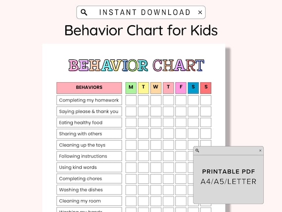 Daily Classroom Behavior Chart