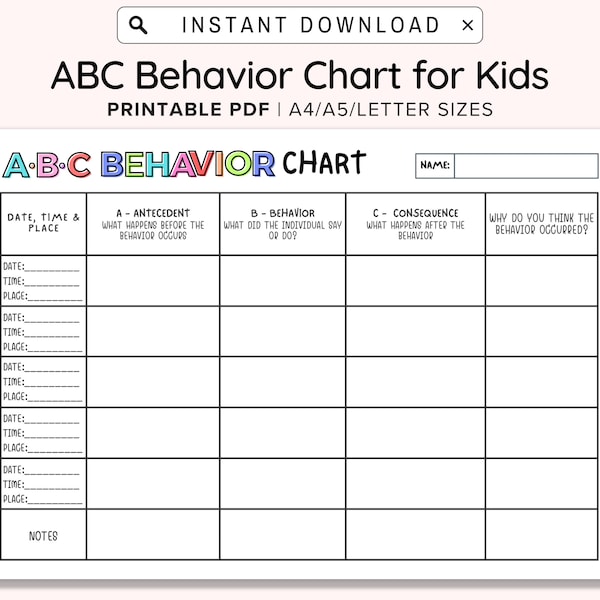 Behavior Chart - Etsy