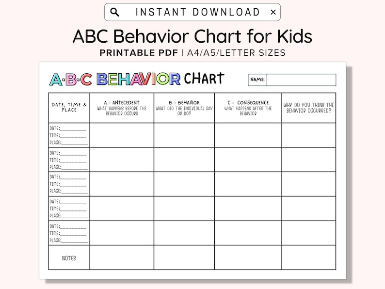 Behavior Chart for Kids | Behavior Chart | Behavior Reward Chart ...