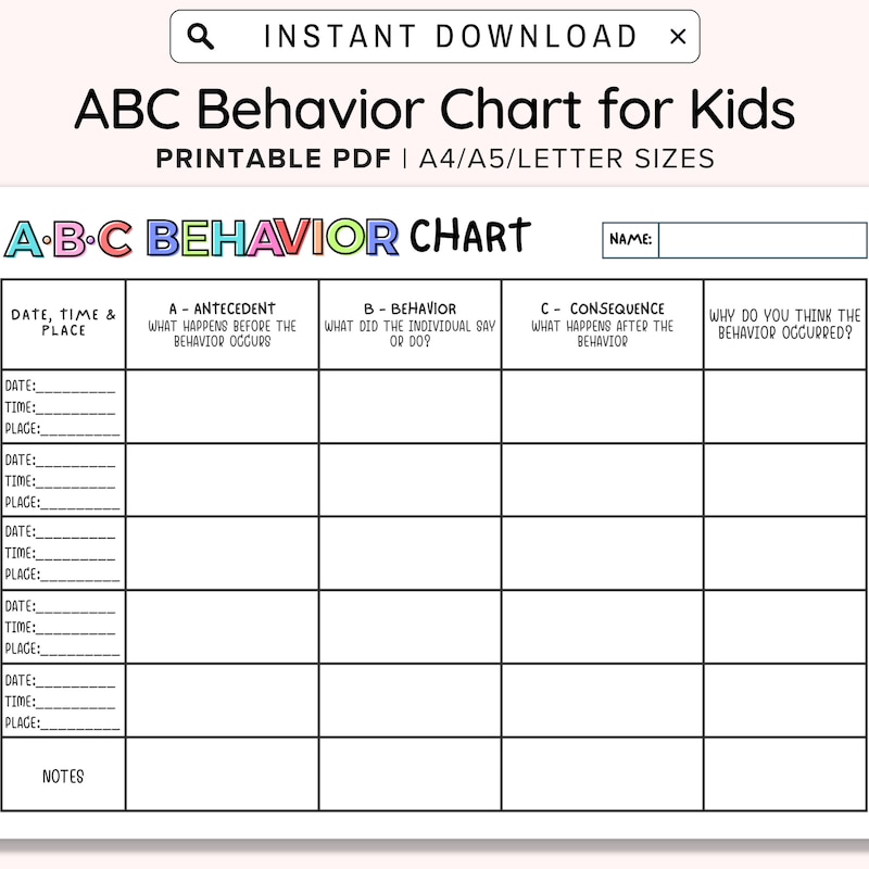 Boy Behavior Chart - Etsy