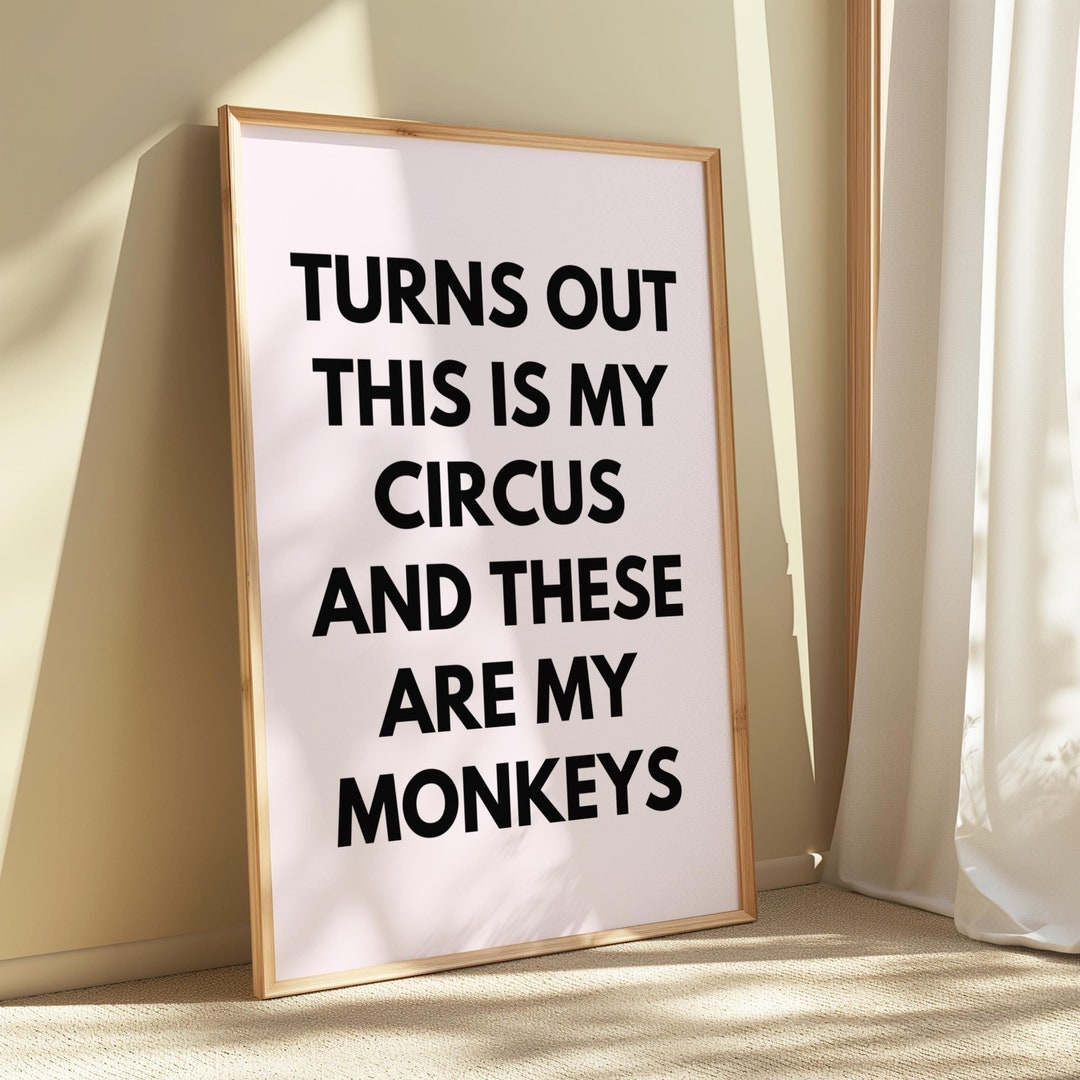 Funny Office Wall Art Turns Out These Are My Monkeys Funny Office Wall Print Job Promotion Gift ...
