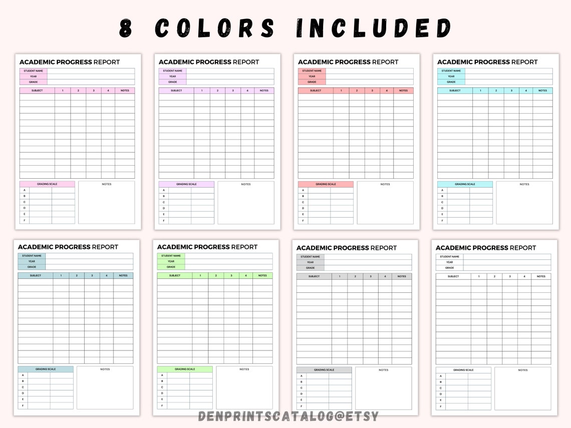 Homeschool Report Card Homeschool Progress Report, Homeschool Academic ...