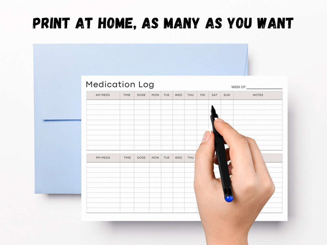 Medication Tracker Printable, Weekly Medication Log, Medicine Tracker ...