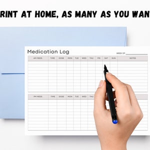 Medication Tracker Printable, Weekly Medication Log, Medicine Tracker ...