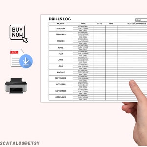 Printable Emergency Evacuation Log, Emergency Drill Record, Fire Drill ...