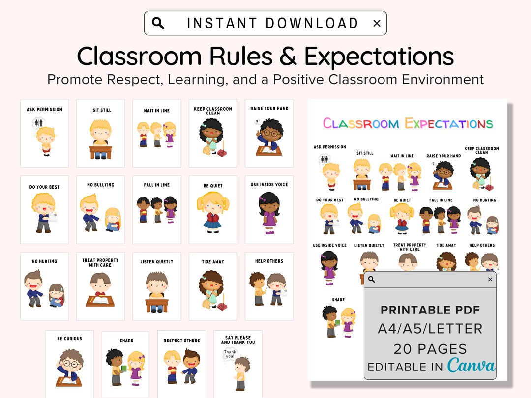 Printable Classroom Rules Printable Daycare Rules Classroom - Etsy