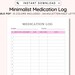 Medication Log Printable, Ready to Print Medication Log Chart, Post ...