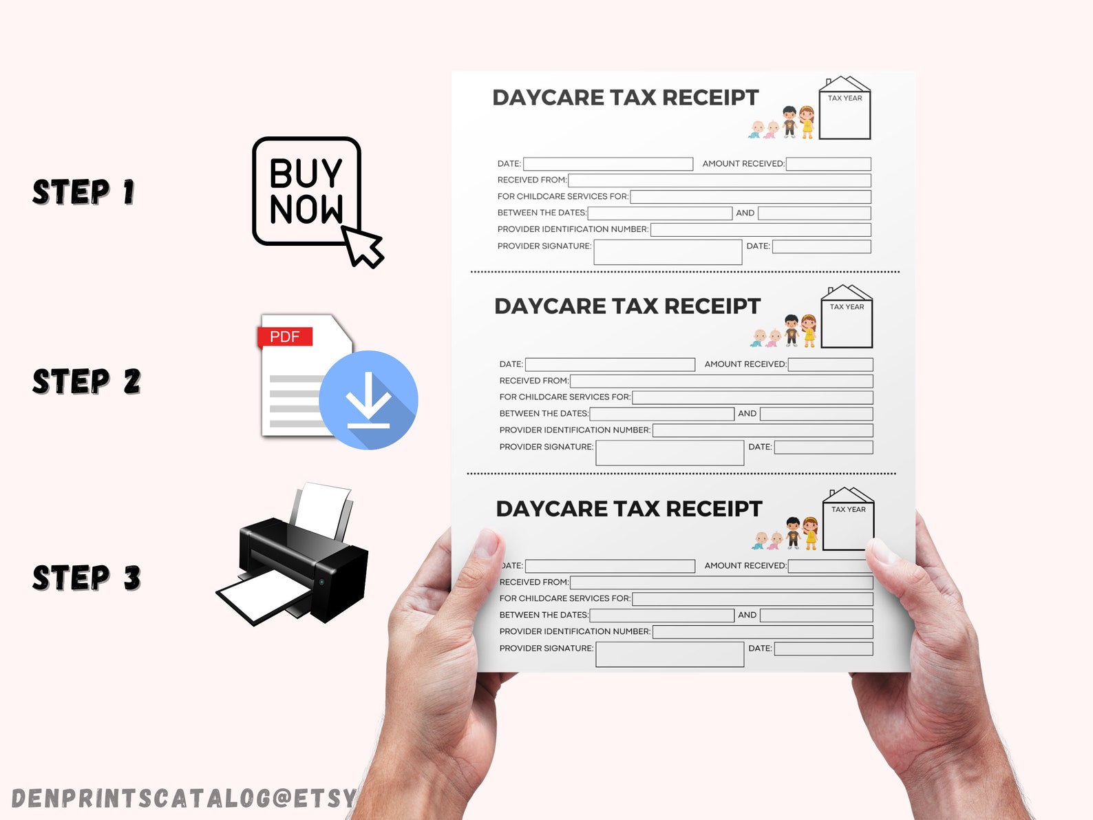 Daycare Receipts Printable, Daycare Tax Receipts,daycare Tax Statement ...