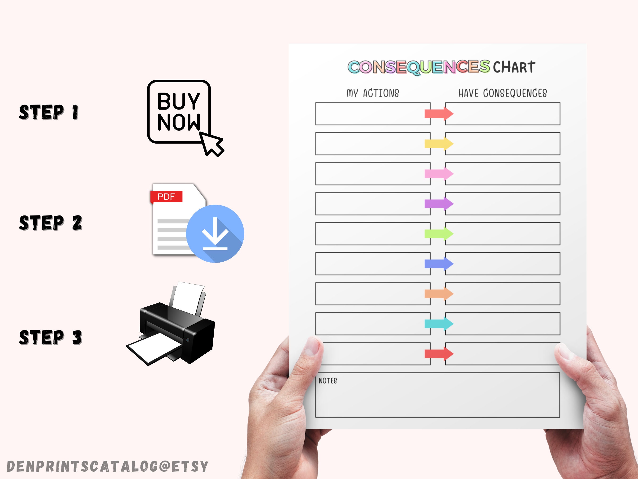 Behavior Consequence Chart Printable, Consequence for My Own Action, Consequence Autism ...