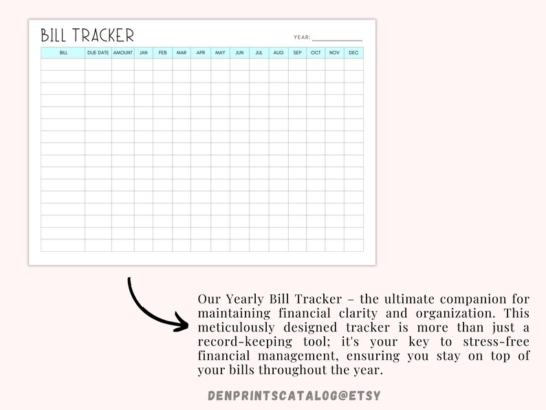 Monthly Bill Payment Tracker, Printable Bill Payment Checklist, Bill ...