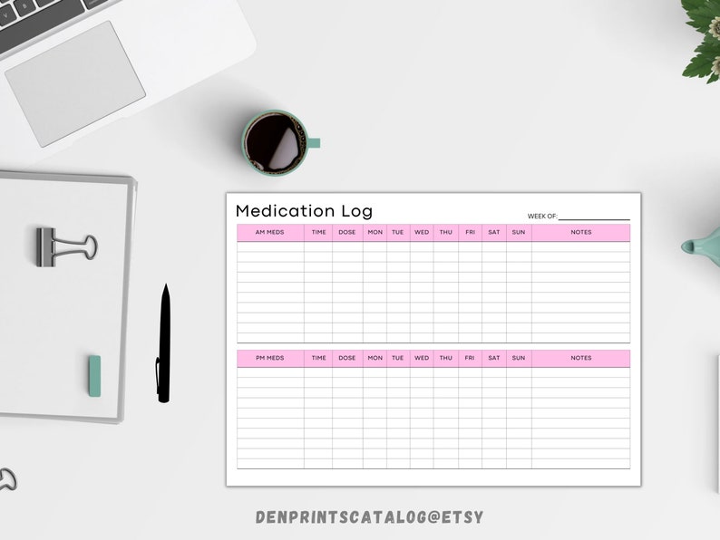 Minimalist Medication Tracker Printable, Medication Log, Medication ... Minimalist Medication Tracker Printable, Medication Log, Medication ...