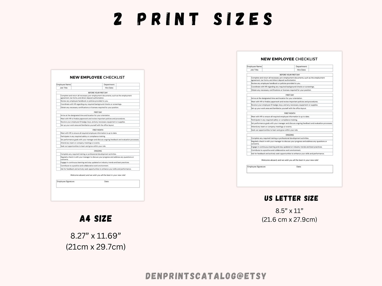 New Hire Checklist Printable, Employee Onboard, Editable Canva ...