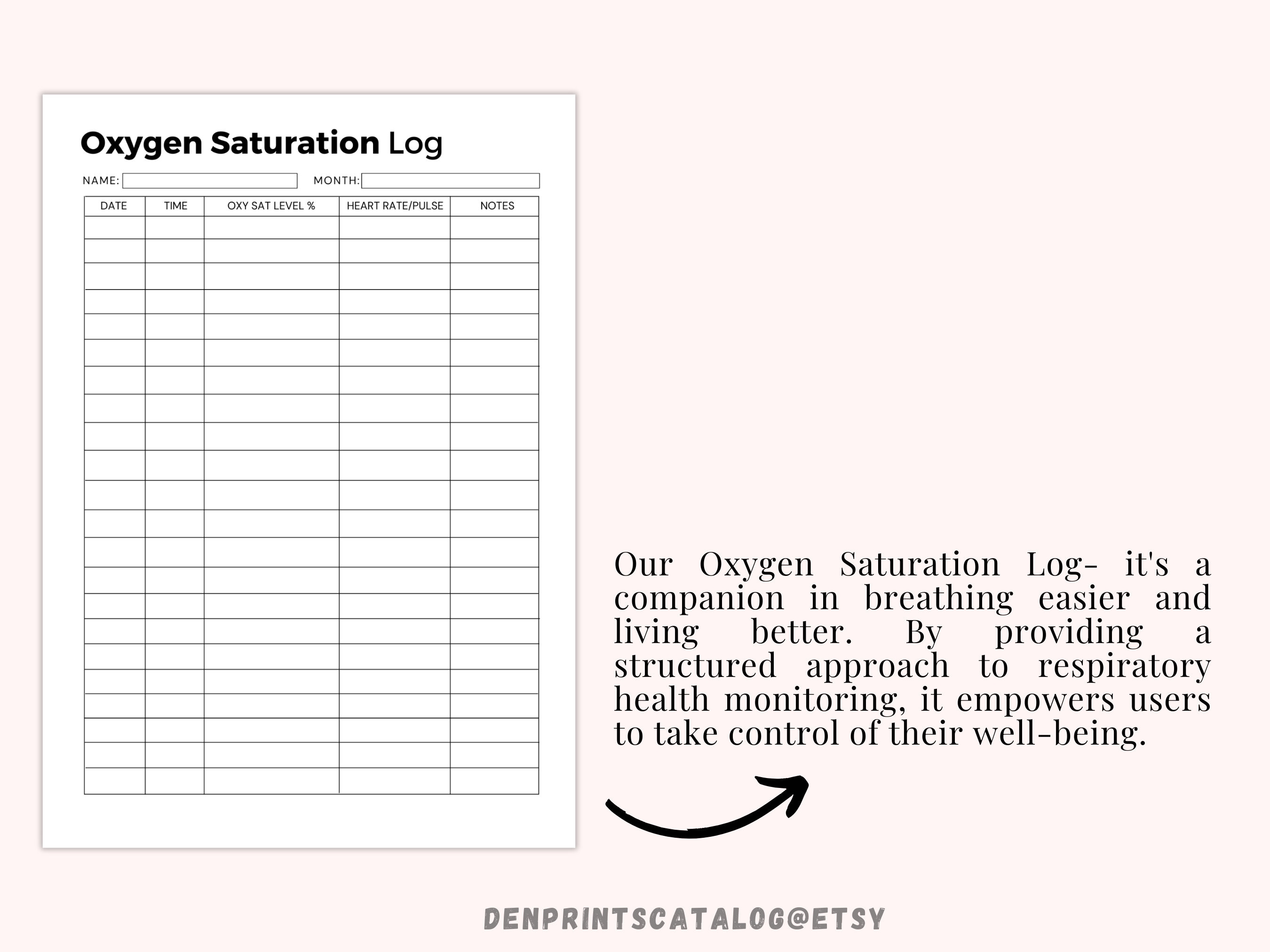 Oxygen Tracker, Saturation Journal, Pulse Log, Oxygen Record ...