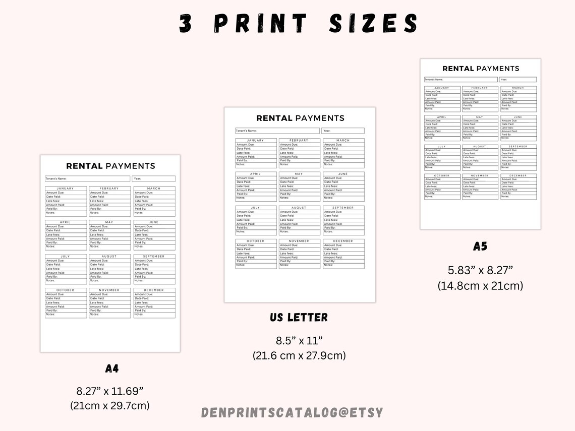 Rent Payment Tracker Printable, Tenant Payment Tracker, Rent Payment ...