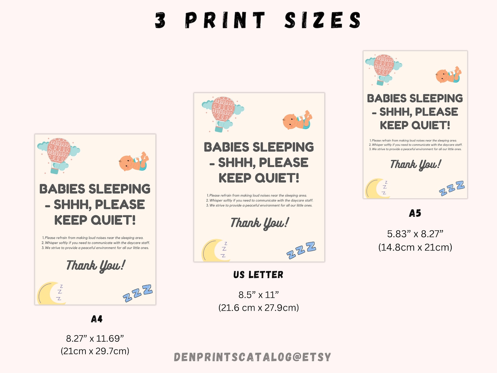 Babies Sleeping Sign Printable, Daycare Be Quiet Naptime Poster ...