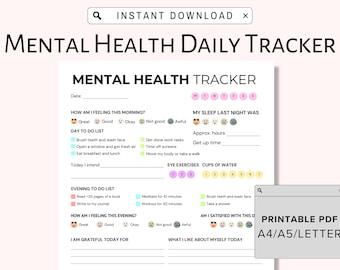 Daily Mood Tracker, Printable Mood Track, Emotion Tracker, Mood Journal ...