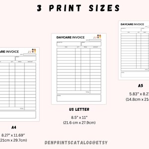 Daycare Invoice Printable, Childcare Invoice, Editable Invoice for ...