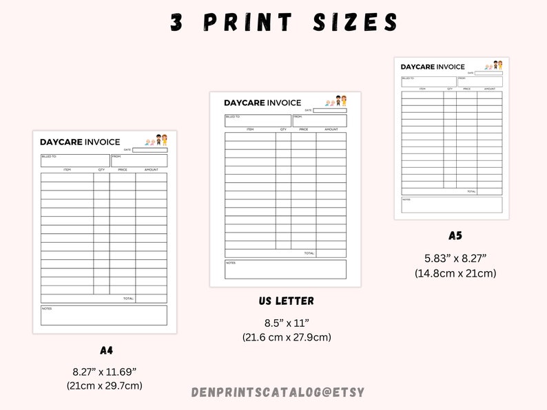 Daycare Invoice Printable, Childcare Invoice, Editable Invoice for ...