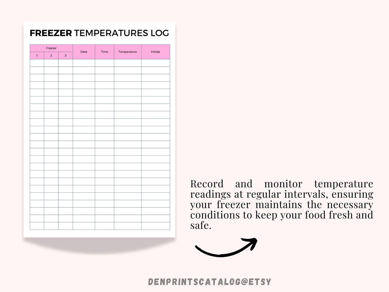 Restaurant Fridge Temperature Log Printable, Commercial Kitchen and Bar ...