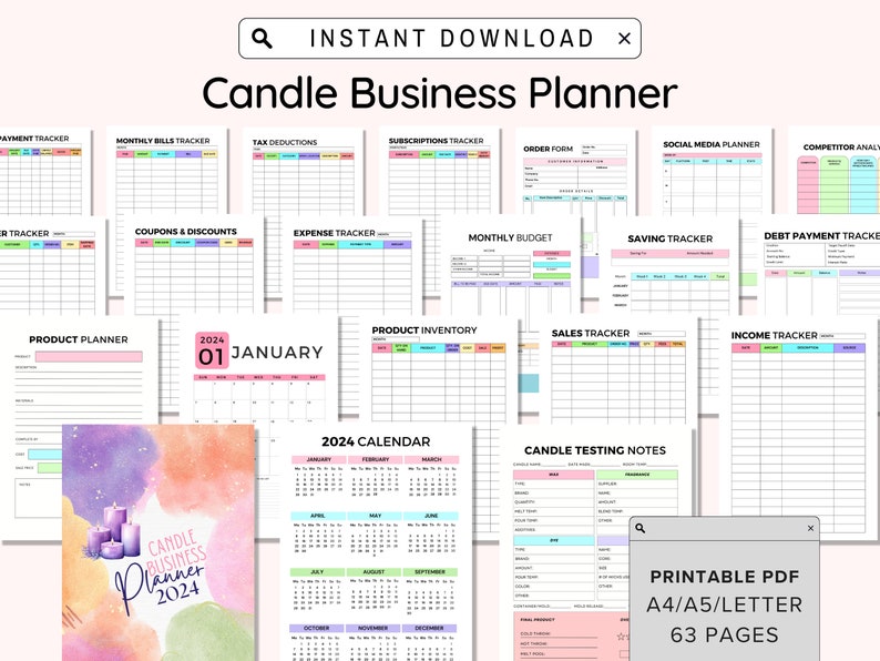 Candle Business Planner Printable, Start up Planner, Candle Making and ...