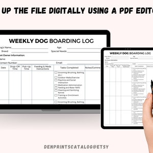 Essential Weekly Dog Boarding Log Printable, for a Kennel or Home ...