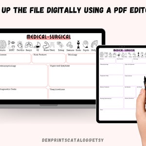 Nursing School Medical Surgical Template, Printable Med Surg Map ...
