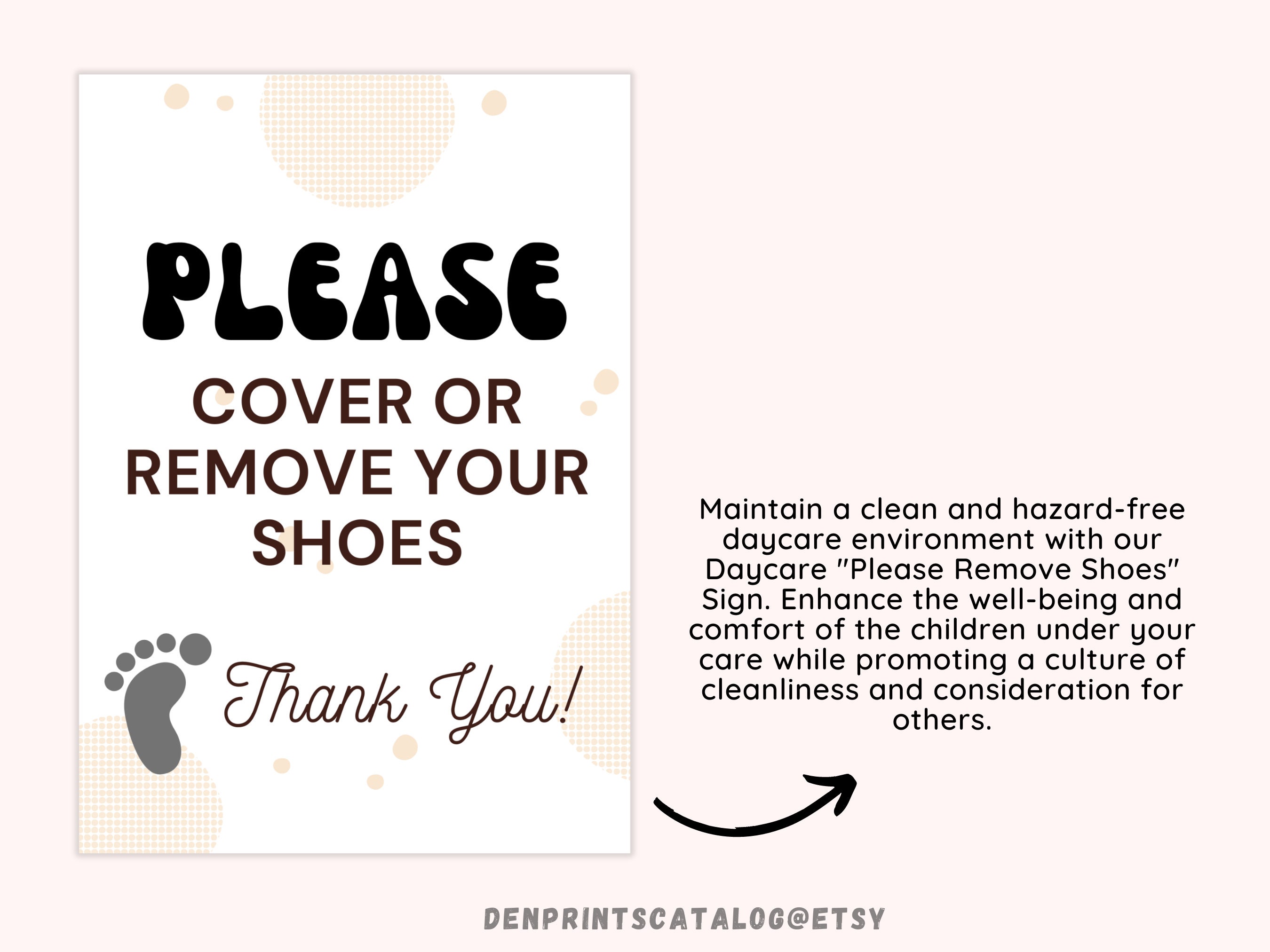 Please REMOVE Shoes,daycare Printable Please Remove Shoes Sign, Infant ...