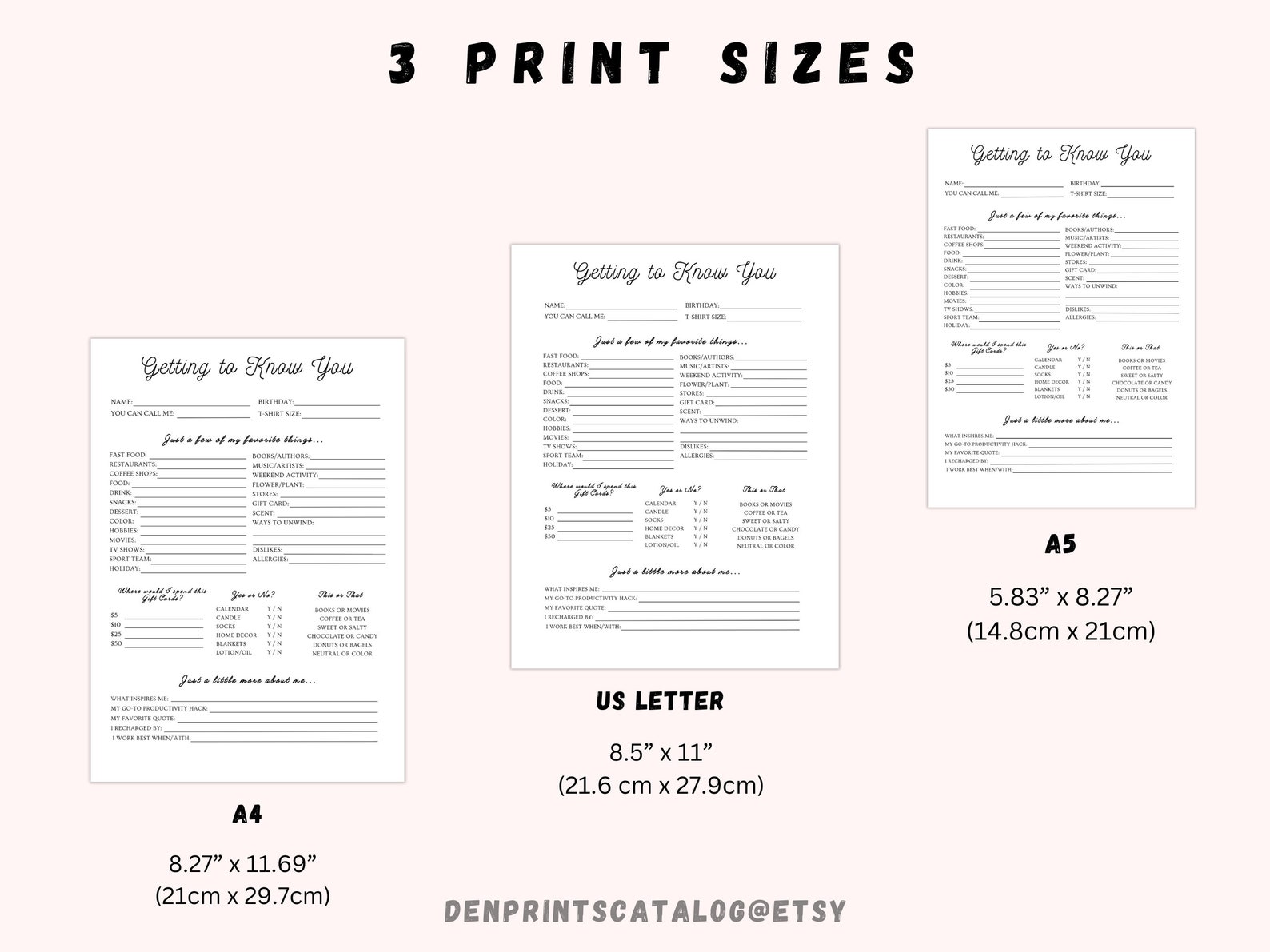 Getting to Know You Printable, Coworker Questions, All About Me Survey ...