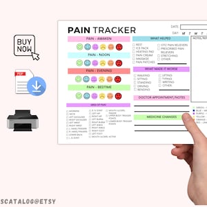 Daily Pain Tracker and Journal Printable, Chronic Pain Management, Pain ...