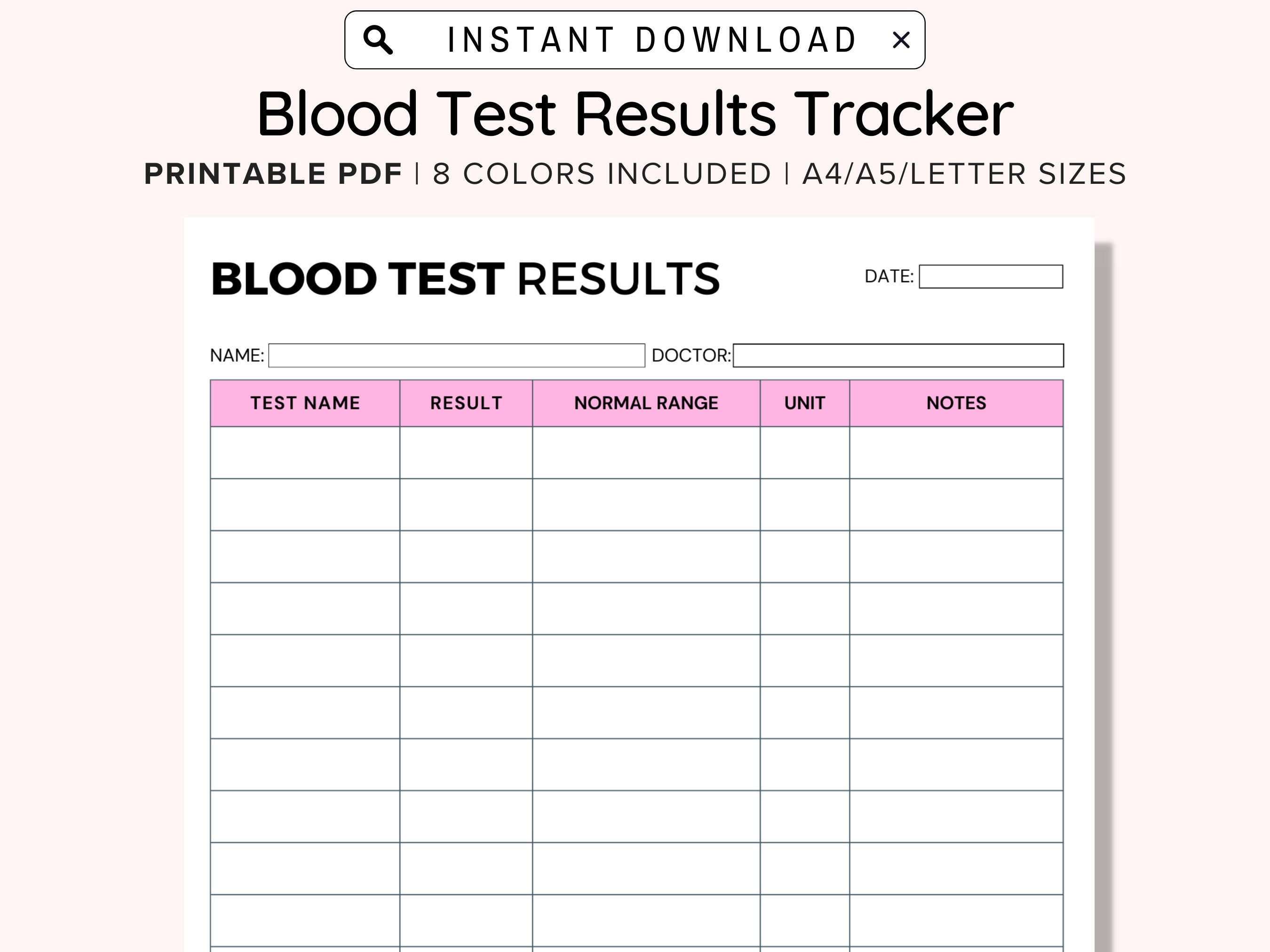 Medical Lab Tests Normal Values