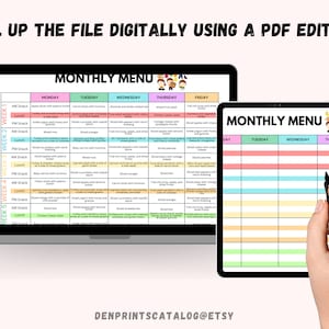 Home Daycare Monthly Menu Printable, Editable Daycare Meal Planner ...