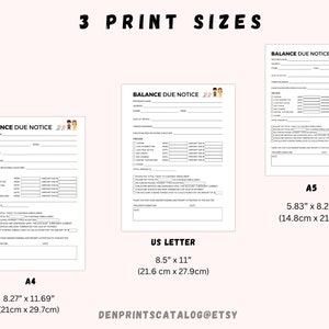 DAYCARE Balance Due Childcare Center Late Payment Notice, Past Due ...