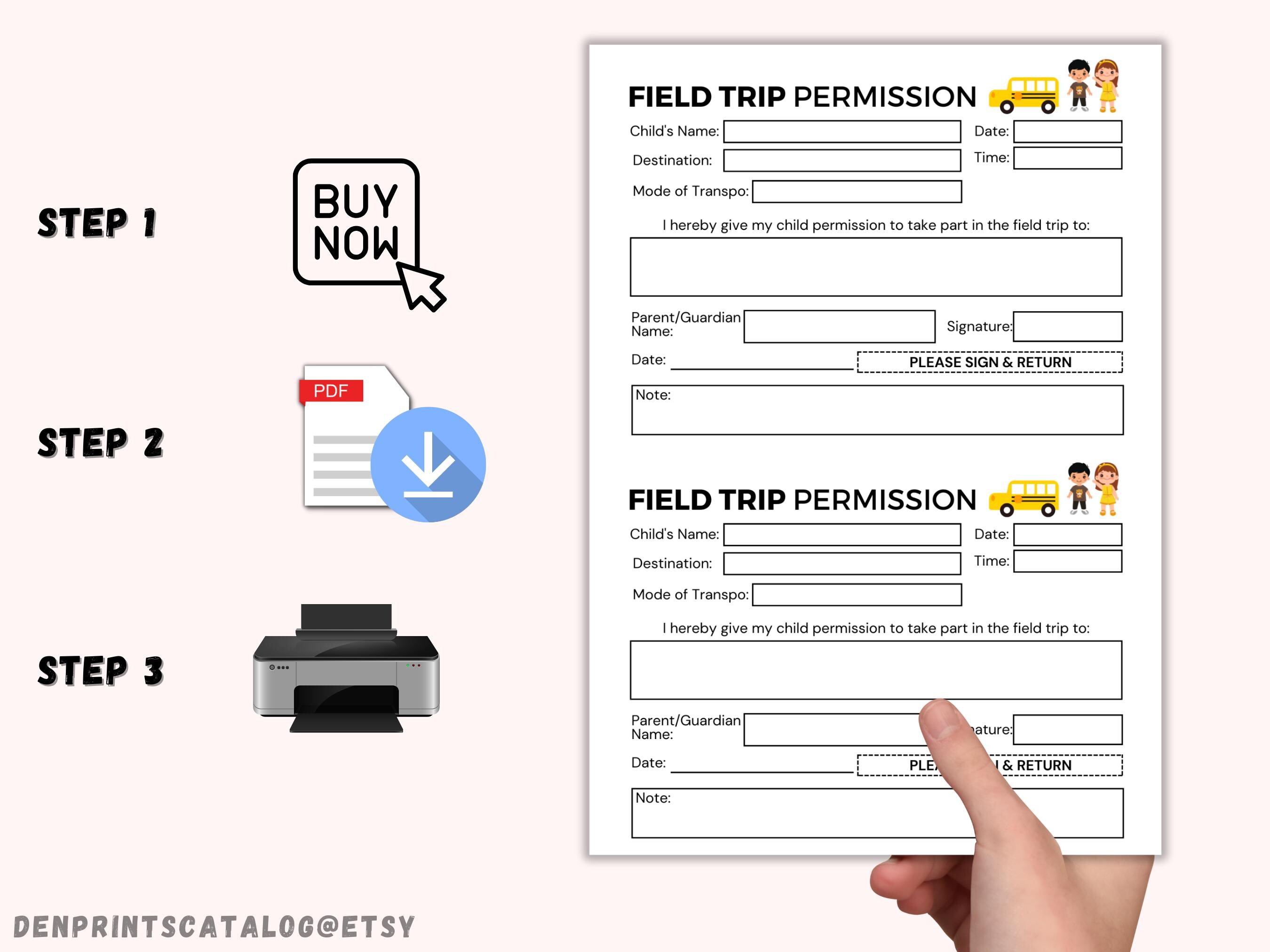 Field Trip Permission Form Printable, School Field Trip Form, Parent Permission Forms ...