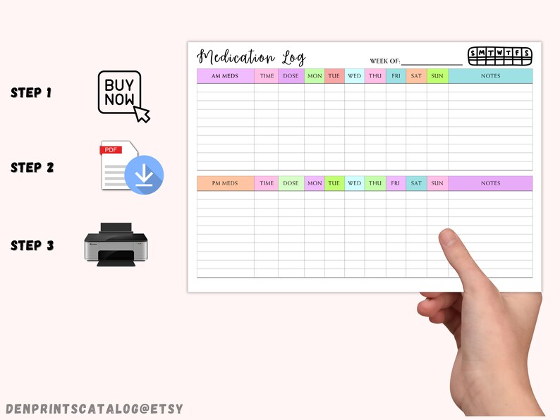Minimalist Medication Tracker Printable, Medication Log, Medication ... Minimalist Medication Tracker Printable, Medication Log, Medication ...