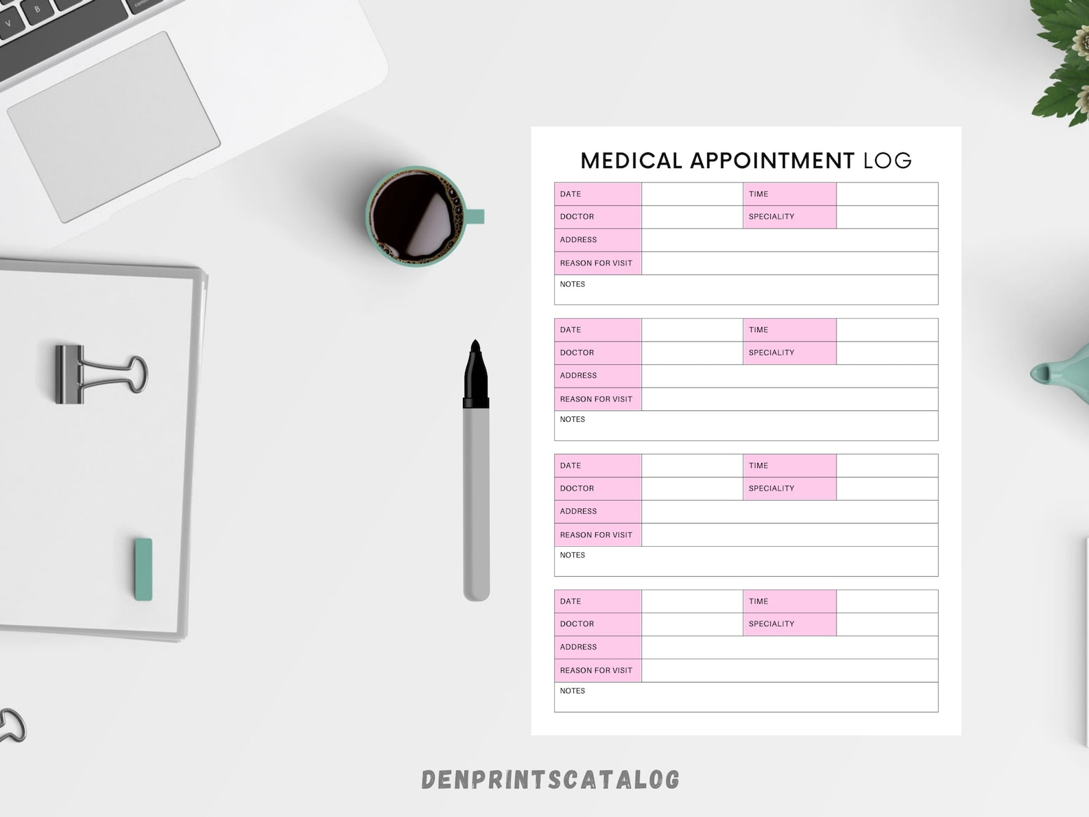 Medical Appointment Log Printable, Doctor's Visit, Appointment Log ...