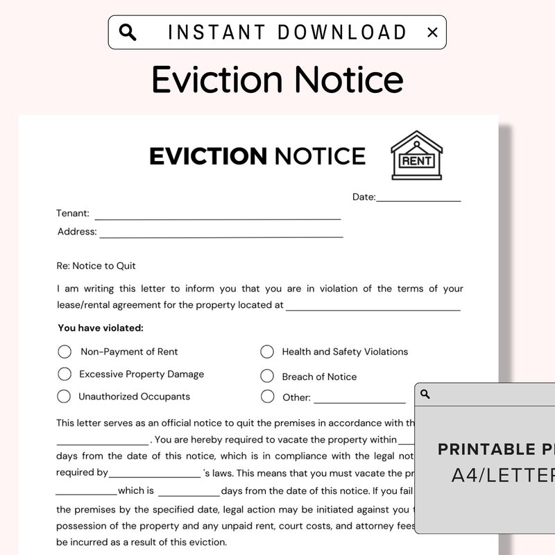 Texas Eviction Notice - Etsy