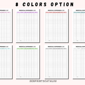 Medical Expense Record Printable, Medical Spending Tracker, Printable Cost Tracker, Medical ...