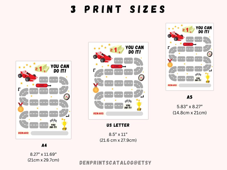 Printable Racing Car Reward Chart Cars Kids Behavior Chart - Etsy