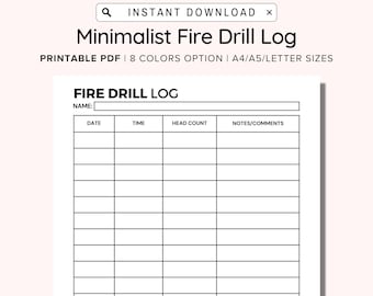 Fire Drill Log Printable, Fire Drill Practice, Fire Drill Log, School ...