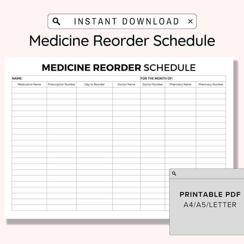 Track Medication Refills - Etsy