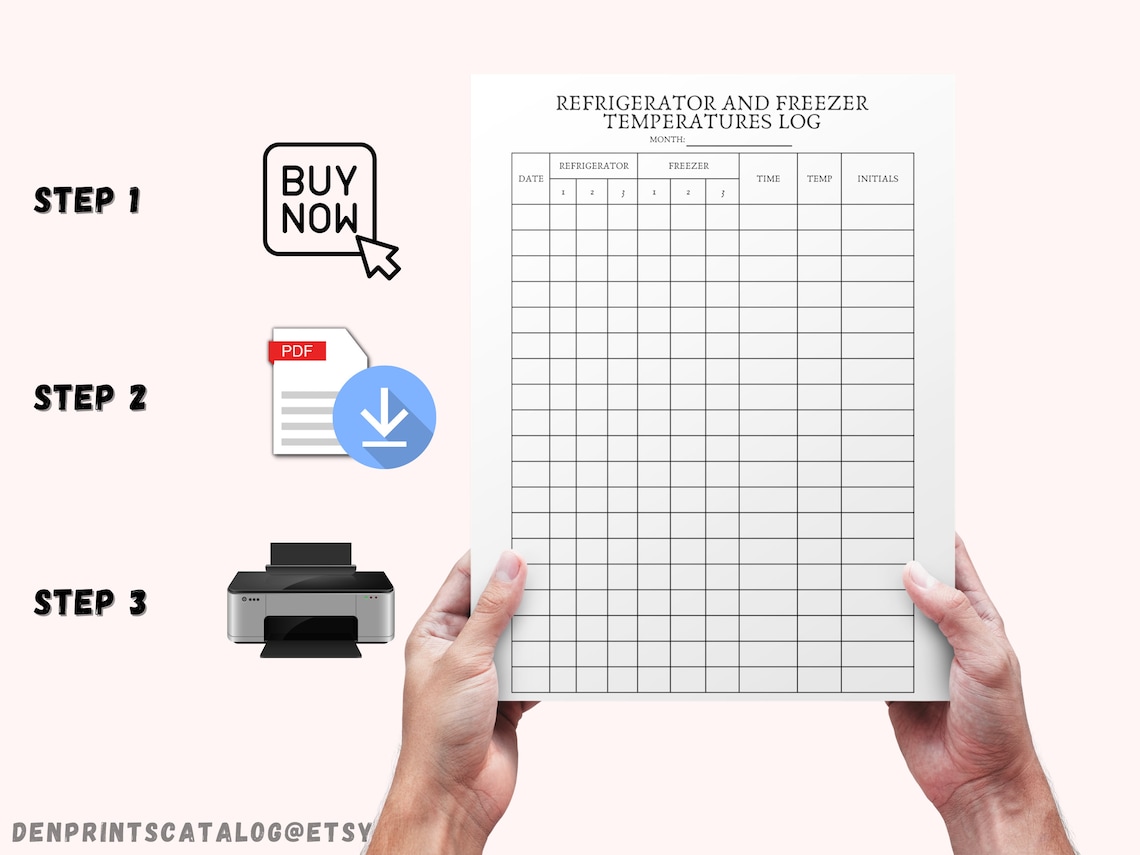Printable Refrigerator and Freezer Temperatures Log, Print and Write ...