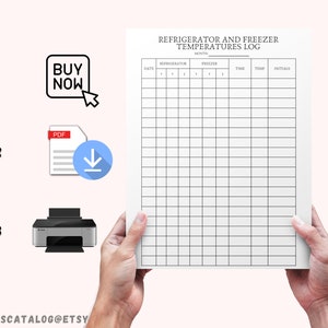 Printable Refrigerator and Freezer Temperatures Log, Print and Write ...
